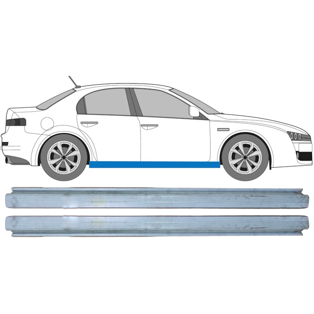 Slenkstis, apatinė už Alfa Romeo 159 2005-2012 / Kairė = Dešinė ...