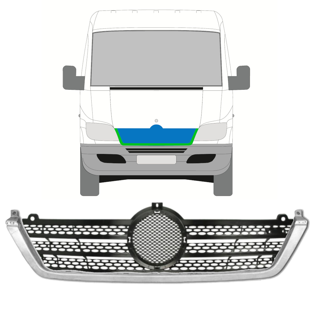 Grotelės Už Mercedes Sprinter 2003-2006 / 9792
